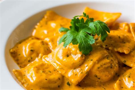 Hot N Steamy Food Ravioli In Saffron Sauce