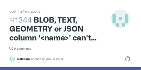 Blob Text Geometry Or Json Column Cant Have A Default Value
