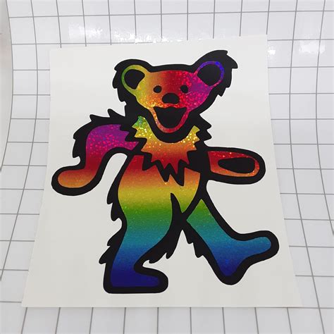 Rainbow Grateful Dead Bear Decal Etsy