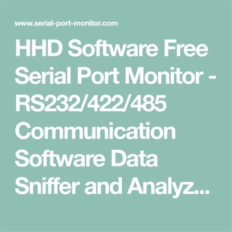 Hhd Software Free Serial Port Monitor Rs232 422 485 Communication