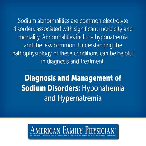 Diagnosis And Management Of Sodium Disorders Hyponatremia And