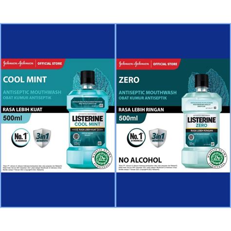 Jual Listerine Antiseptic Mouthwash Cool Mint Zero 500ml Shopee