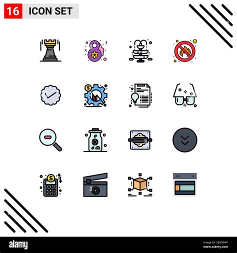 Set Of 16 Modern UI Icons Symbols Signs For Message Chat Fountain