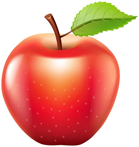 Fresh Red Apple With Leaf High Quality Png Image For Download