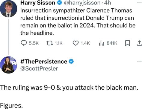 Harry Sisson Harryjsisson Insurrection Sympathizer Clarence Thomas