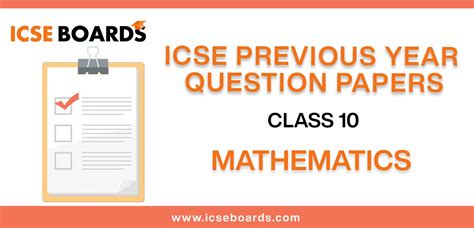 ICSE Class Mathematics Previous Year Question Papers Solved