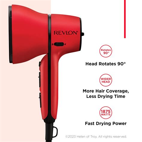 Revlon Airflow Control Hair Dryer With Diffuser 1875w Blow Dryer Head Rotates 90° For Total