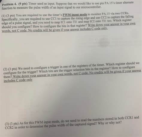 Problem 4 9 Pts Timer Used As Input Suppose That Chegg Com