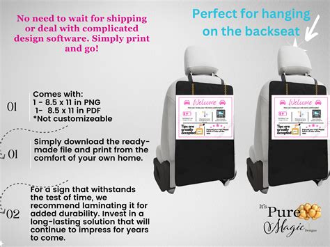 Uber Lyft Rideshare Sign Printable Editable Sign Uber Tip Sign