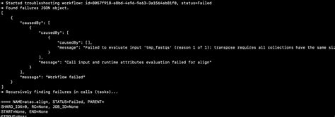 Atac Seq Workflow Failed Tmpfastqs Transpose Requires All Collections Have The Same Size