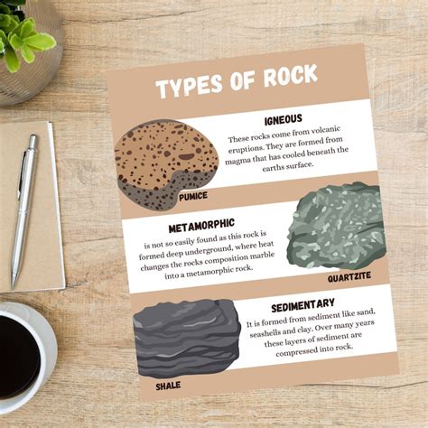 Types Of Rock Poster Geology Poster Earth Science Poster Montessori Homeschool Decor