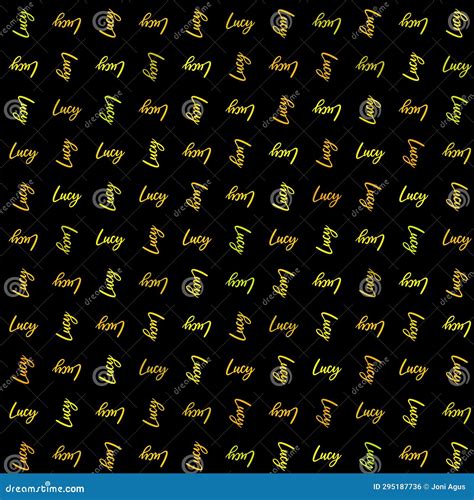 Hand Writing Lucy Name Pattern Stock Illustration Illustration Of