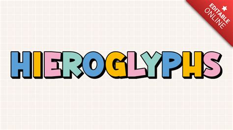 Hieroglyphs Colored Block Font Text Effect Generator