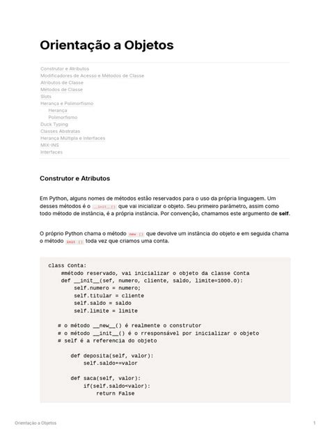 Orientação A Objetos Pdf Classe Programação De Computadores
