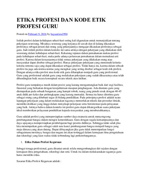 Doc Etika Profesi Dan Kode Etik Profesi Guru