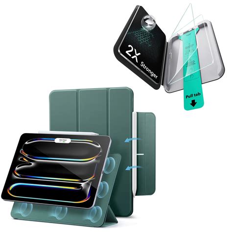 Green Ipad Pro 13 M5 Case And Tempered Glass Screen Protectoresr Rebound