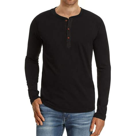 Iceglad Mens Fashion Casual Front Placket Basic Long Sleeve Henley T