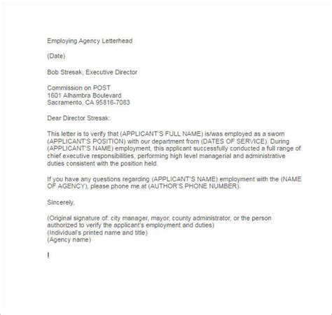 Independent Contractor Employment Verification Letter Template Ad