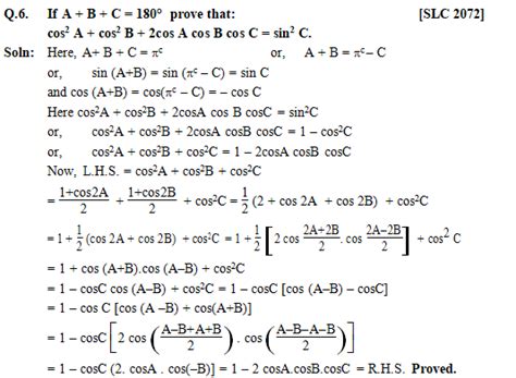 Conditional Trigonometric Identities Conditional Trigonometric Identities