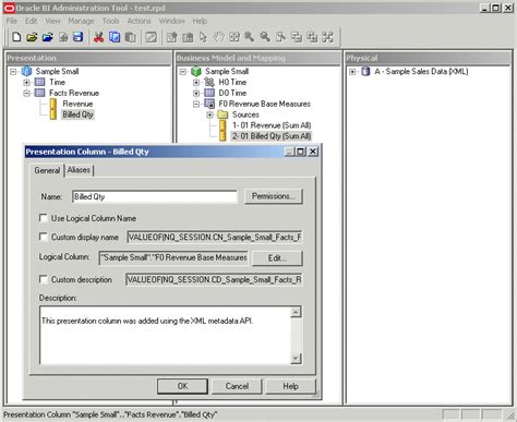 about the oracle bi server xml api