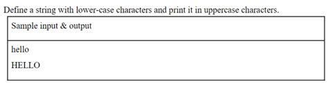 define a string with lower case characters and print