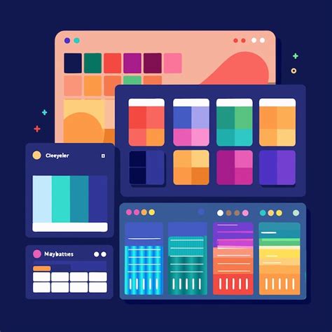 Premium Vector A Colorful Display Of A Phone And A Display Of