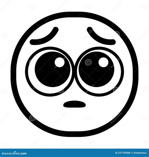 Isolated Sad Monochrome Emoji Icon Stock Vector Illustration Of