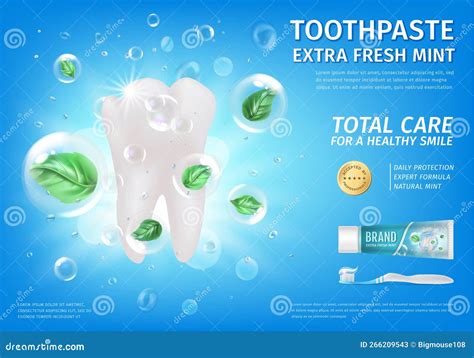 Realistic Detailed 3d Toothpaste Total Care Ads Banner Concept Poster