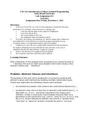 Lab 23.docx - CSE 114: Introduction to Object-oriented Programming ...