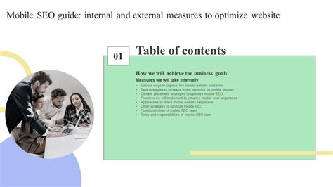 B141 Table Of Contents Mobile Seo Guide Internal And External Measures To Optimize Website Ppt Slide