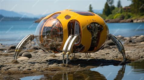 Premium Photo Robotic Beach Cleaning Drones Repeating Pattern