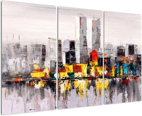 Domali Obraz Obraz Przedstawiający Duże Miasto Tryptyk 120X80 Cm 62521
