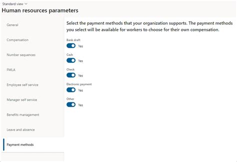 인적 자원 매개 변수 구성 Human Resources Dynamics 365 Microsoft Learn