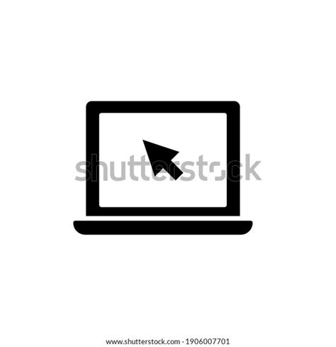 Laptop Pointer Cursor Icon Simple Solid Stock Vector Royalty Free