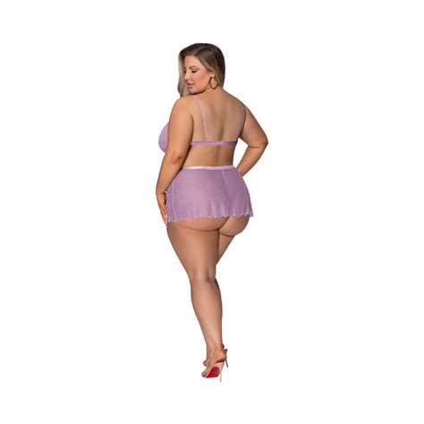 Magic Silk Girl Next Door Bralette W Skirt Lilac Queen Size Shop