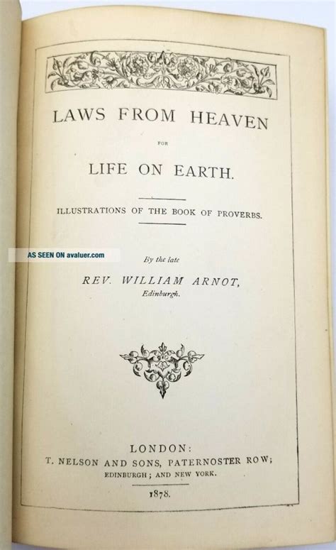Laws From Heaven For Life On Earth Book Of Proverbs William Arnot Hc