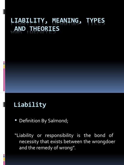 Liability Meaning Types And Theories Pdf Legal Liability Legal
