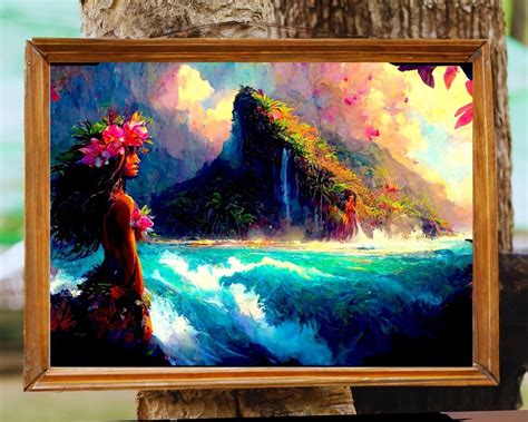 Aloha Spiri Art Hawaii Art Hina Goddess Art Island Girl Art Island