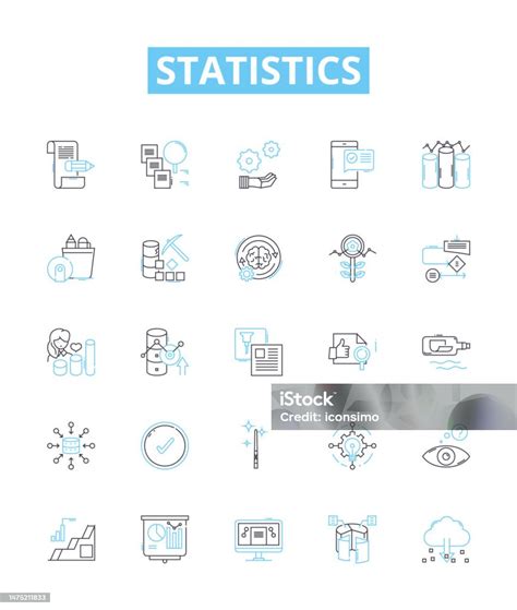 Ilustración De Conjunto De Iconos De Líneas Vectoriales De Estadísticas