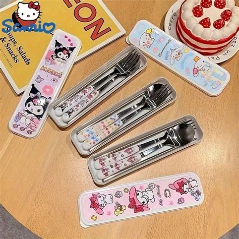 Pcs Sanrio Stainless Steel Cutlery Set Kuromi Cinnamoroll And My
