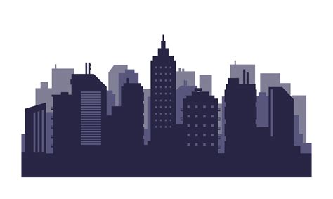 Cityscape Skyline Layered Vector Illustration 13105463 Vector Art At