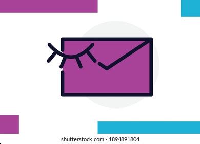 Hide Email Icon Colored Line Symbol Stock Vector Royalty Free
