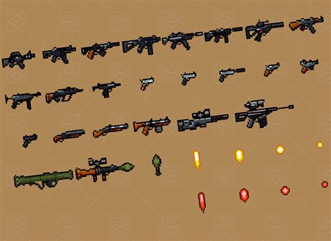 Pixel Art Weapons Pack Animation GameDev Market