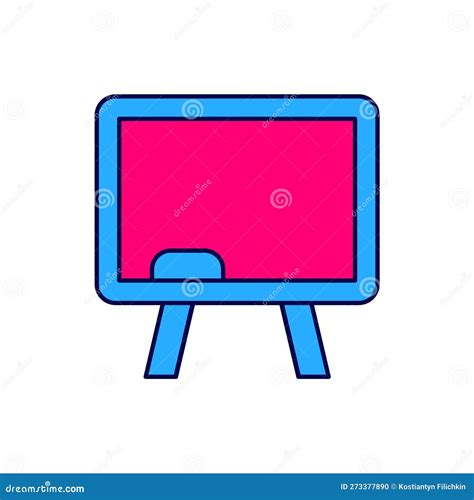 Icono De Pizarra De Esquema Relleno Aislado En Fondo Blanco Cartel De