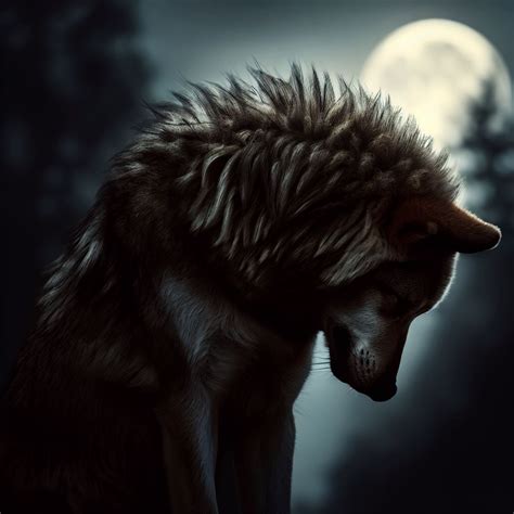 Sad Wolf Under Full Moon Blank Template Imgflip
