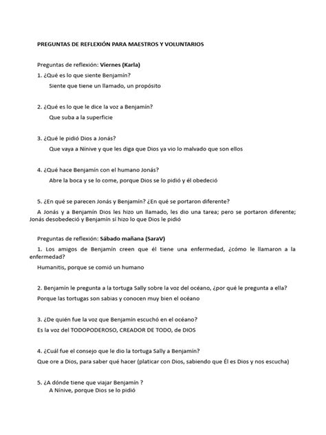 Preguntas De ReflexiÓndocx Pdf