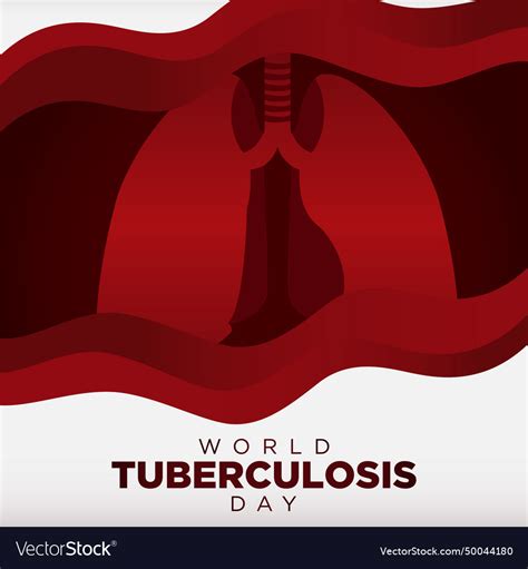 Background World Tuberculosis Day Paper Cut Vector Image