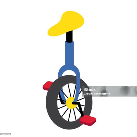 외 발 자전거 교통 만화 캐릭터 관점 보기 벡터 일러스트 레이 션 외발자전거에 대한 스톡 벡터 아트 및 기타 이미지 외발