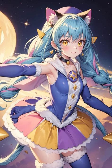 A Close Up Of A Anime Character With A Cat Ears And A Dress Seaart Ai