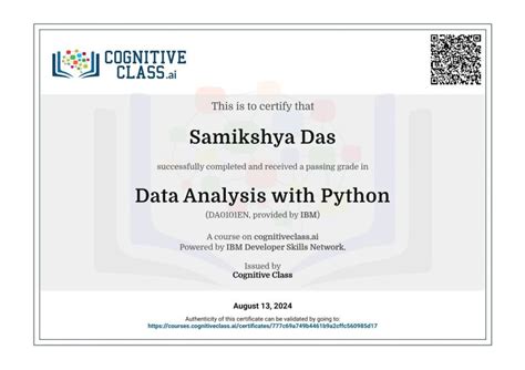 Samikshya Das On Linkedin Data Analysis With Python Issued By
